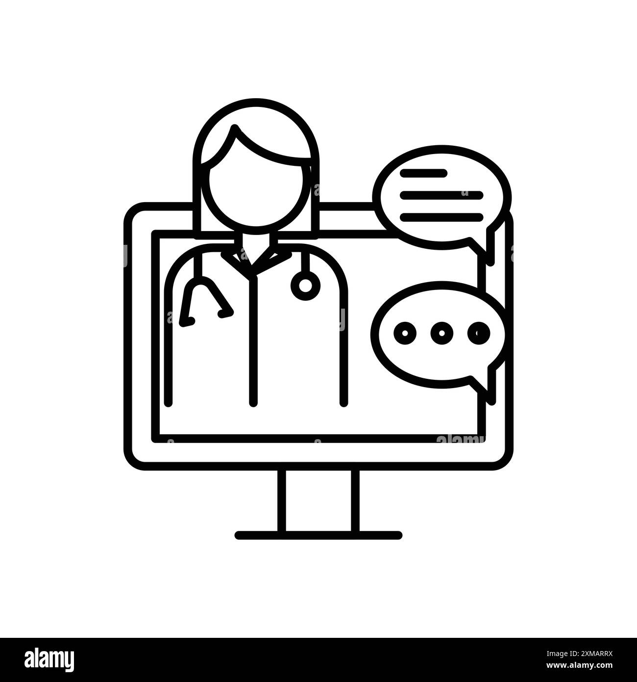 online medical consultation icon linear logo mark set collection in ...