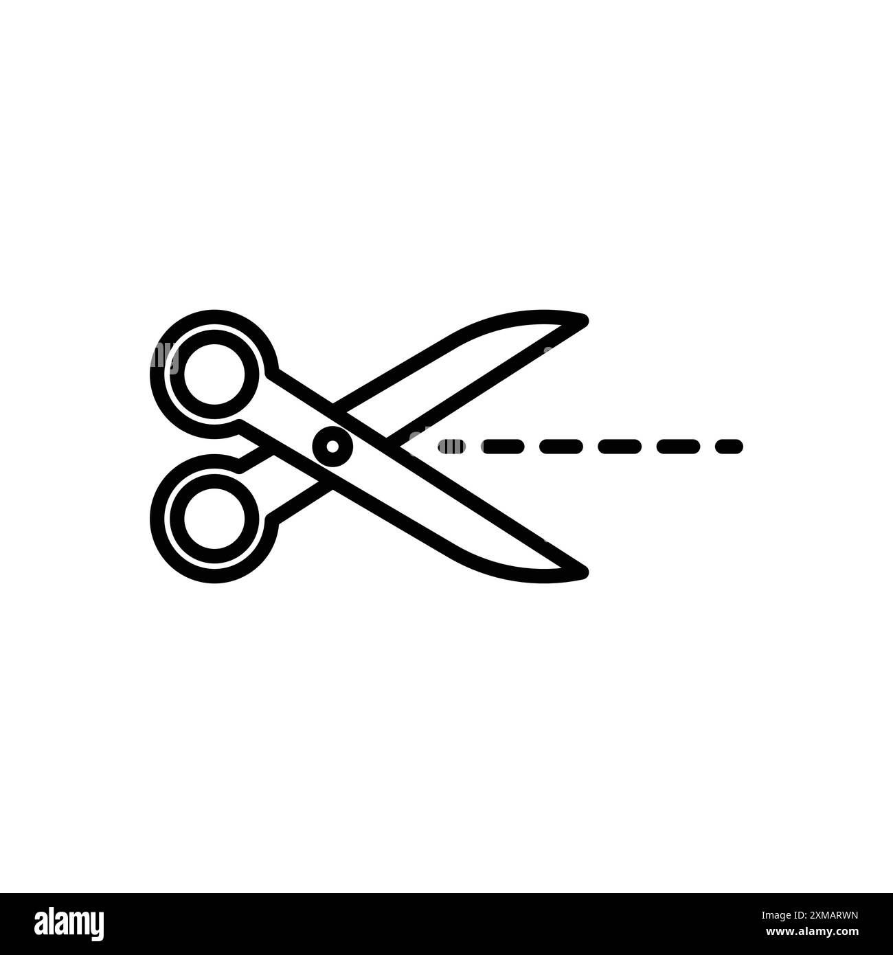 Scissors trim cut icon linear logo mark set collection in black and ...