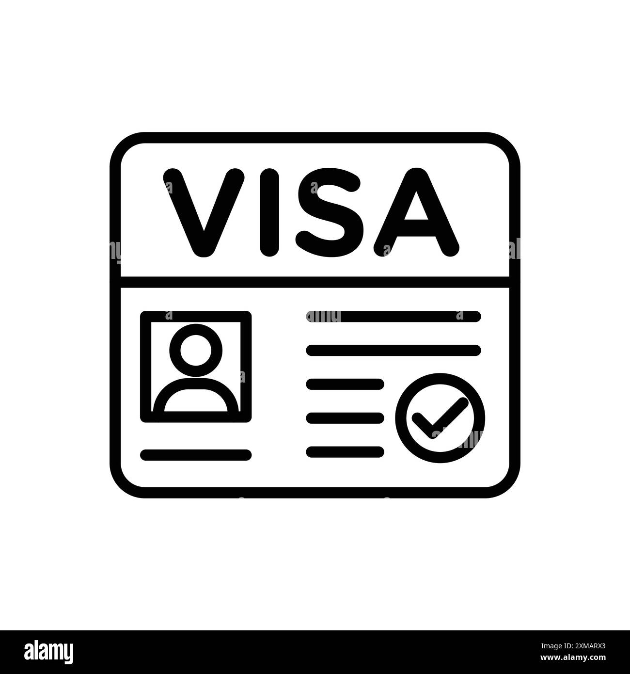Start up visa icon linear logo mark set collection in black and white ...