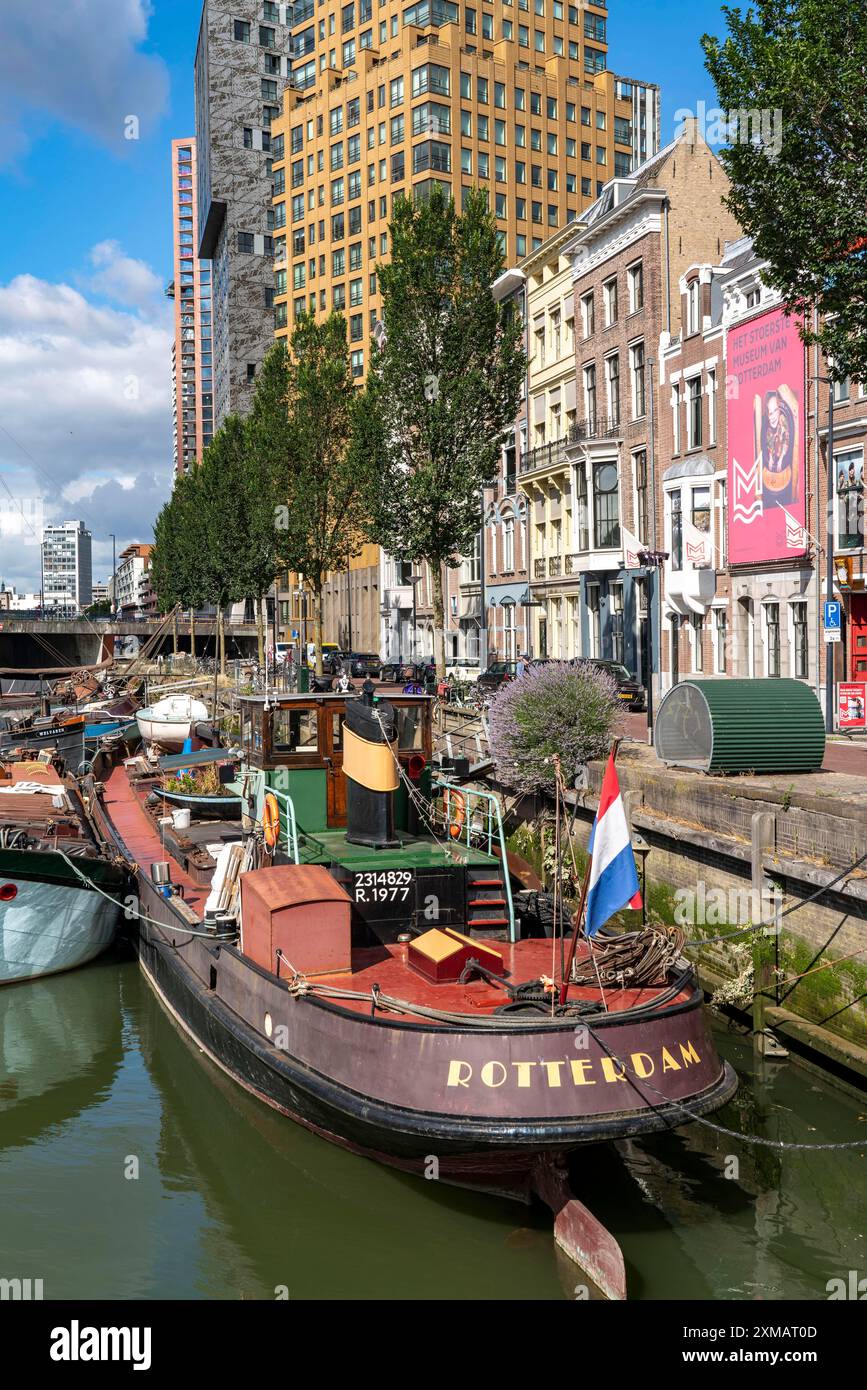 Rotterdam city centre, Oudehaven, historic harbour, historic ships ...