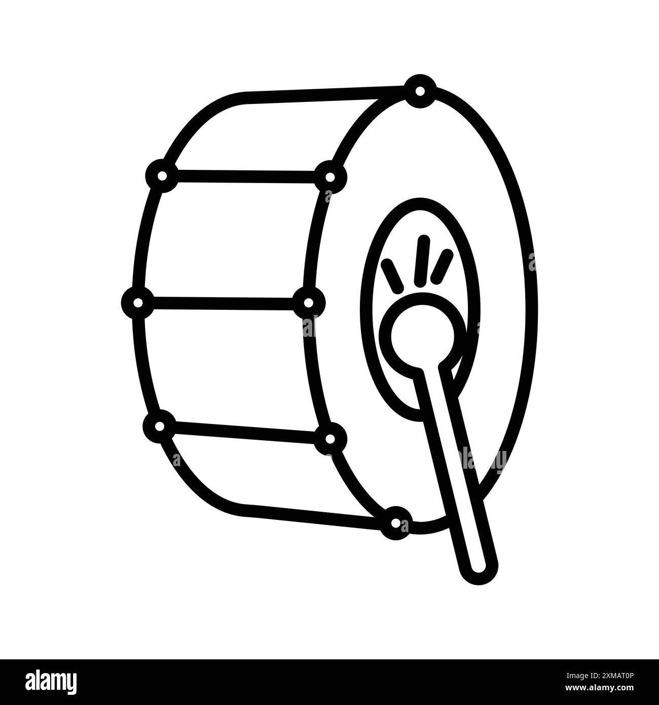 Snare Drum icon linear logo mark set collection in black and white for ...