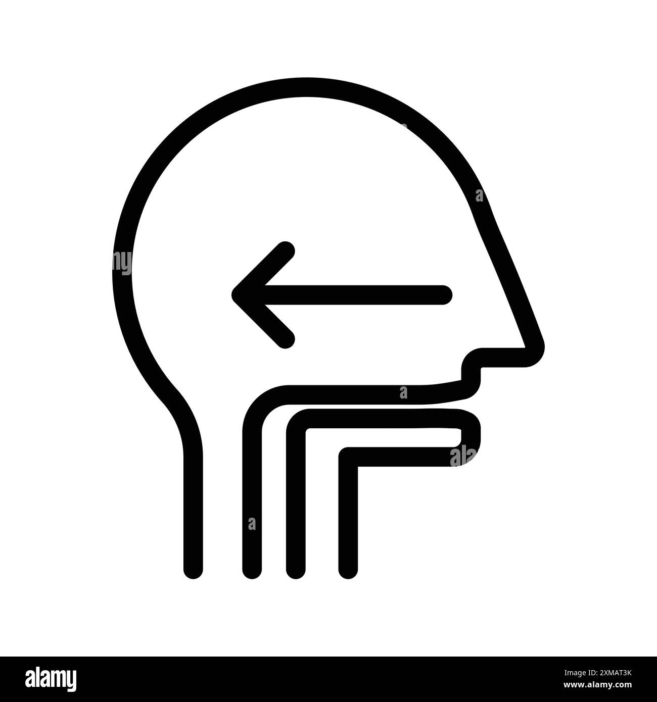 Swallowing reflex icon linear logo mark set collection in black and ...