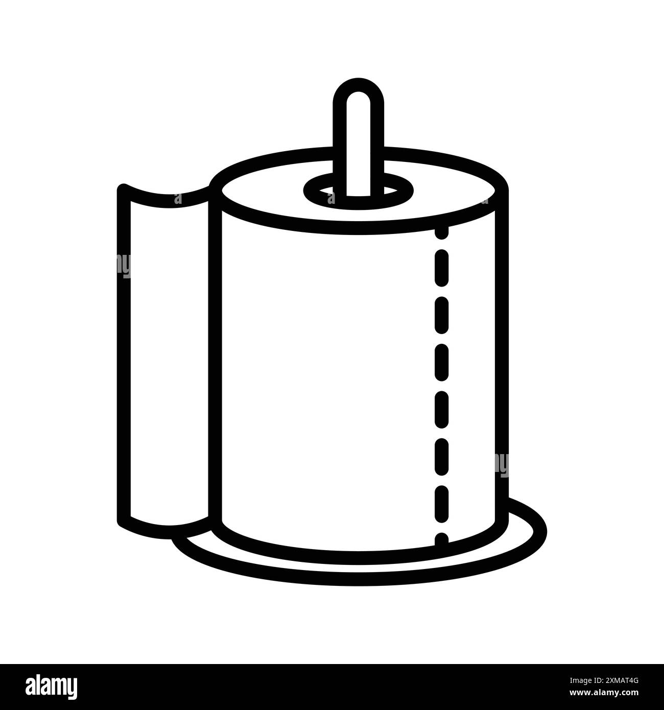 toilet tissue paper roll icon linear logo mark set collection in black ...