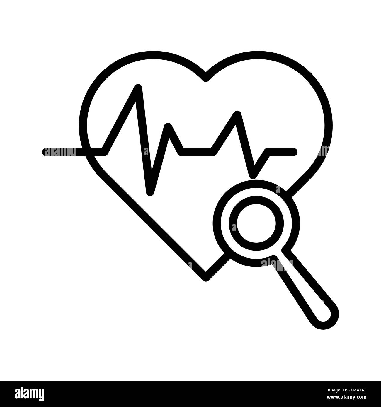 pulse heart check up icon linear logo mark set collection in black and ...