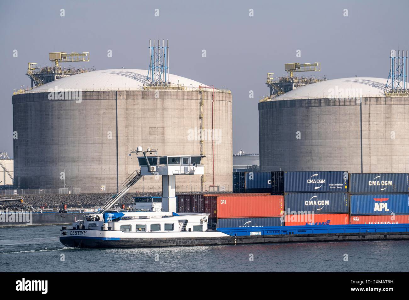 LNG import terminal tanks for liquefied natural gas in the seaport of Rotterdam, Maasvlakte ...
