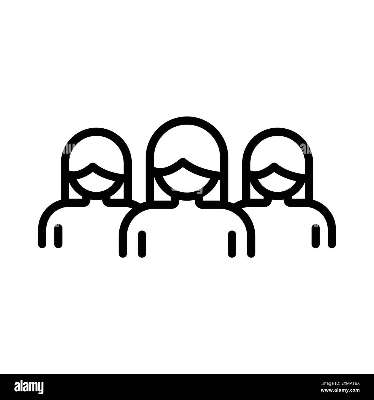 women team icon linear logo mark set collection in black and white for web Stock Vector Image ...