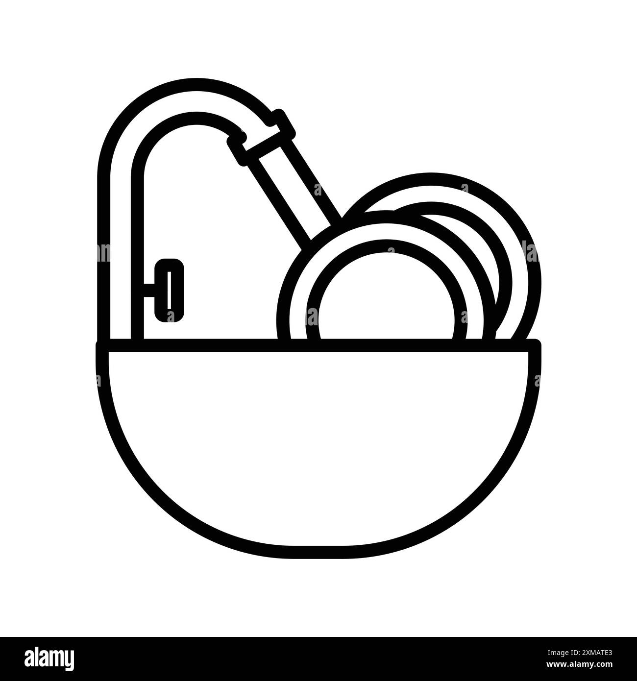 Washing plate icon linear logo mark set collection in black and white ...