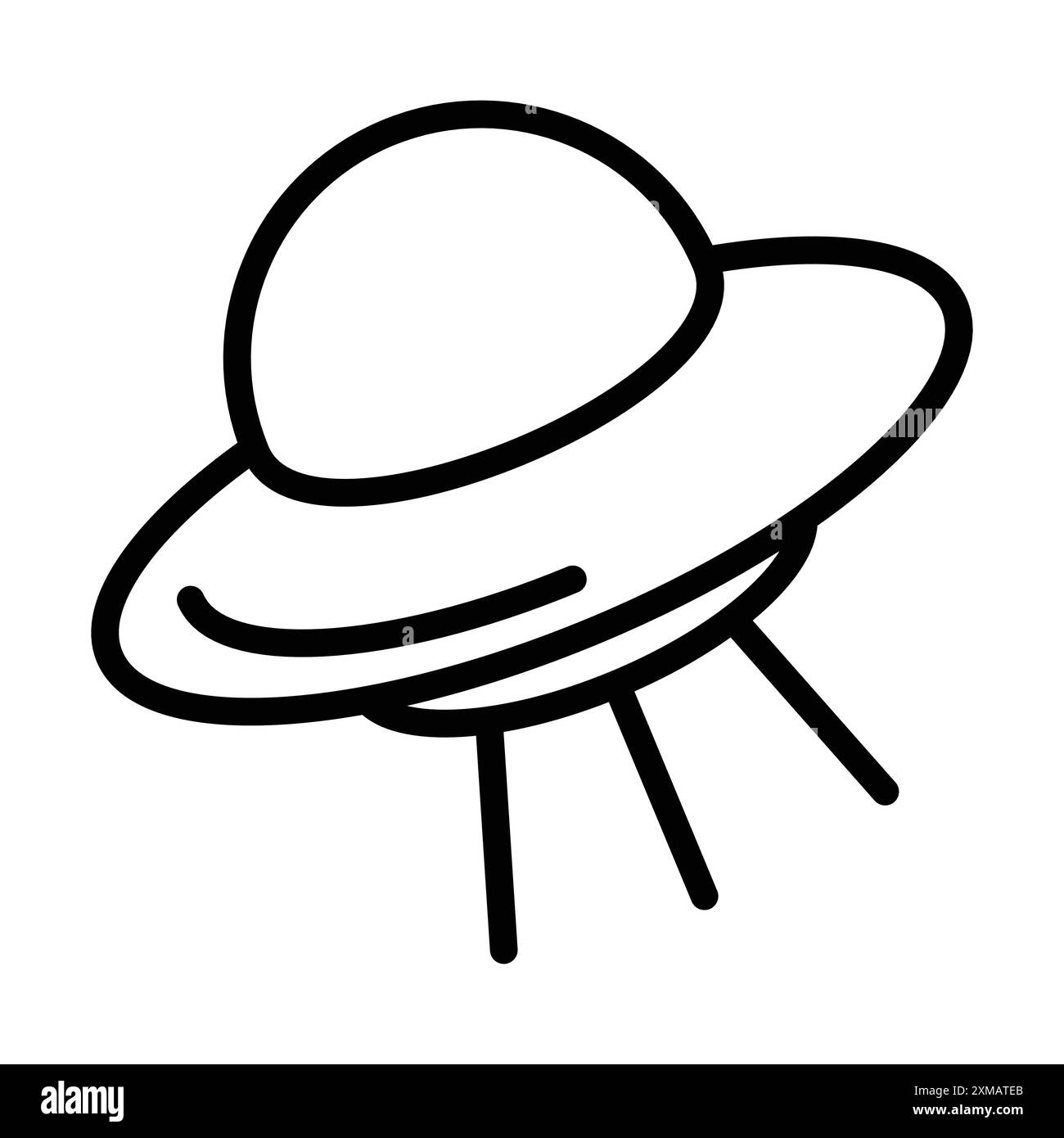 Ufo icon set flat Black and White Stock Photos & Images - Alamy
