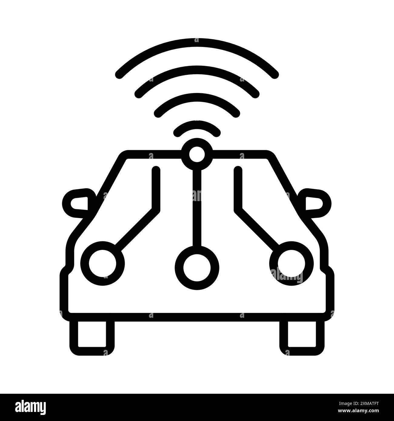 Smart car icon linear logo mark set collection in black and white for ...