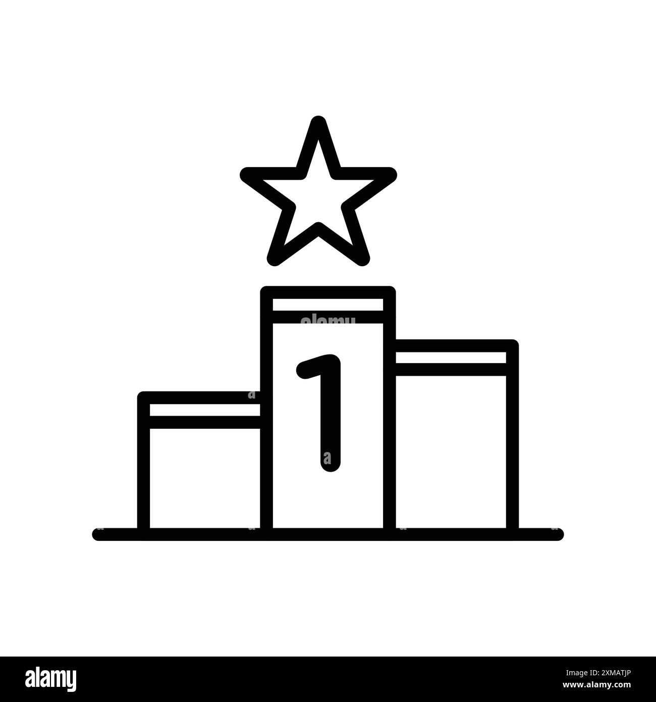 winner podium icon linear logo mark set collection in black and white ...