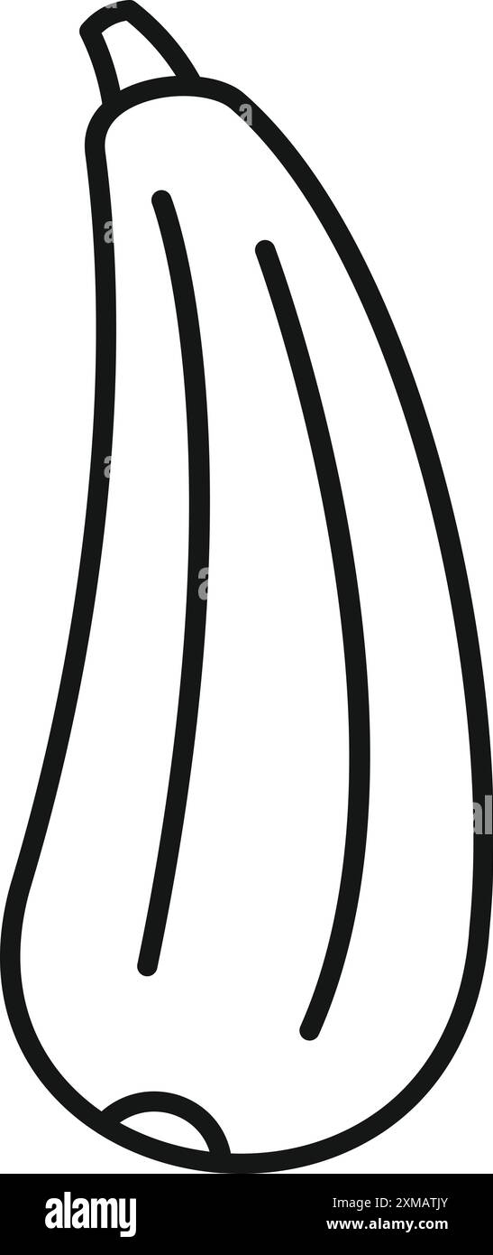 Simple line drawing of a zucchini, perfect for representing healthy ...