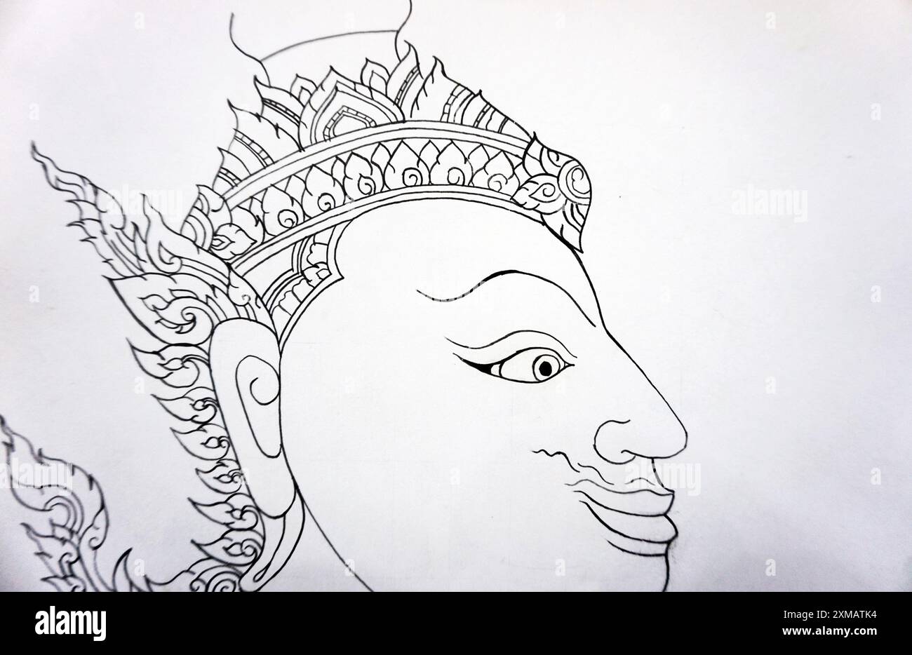 art drawing ramayana thai pattern ancient thailand Stock Photo - Alamy