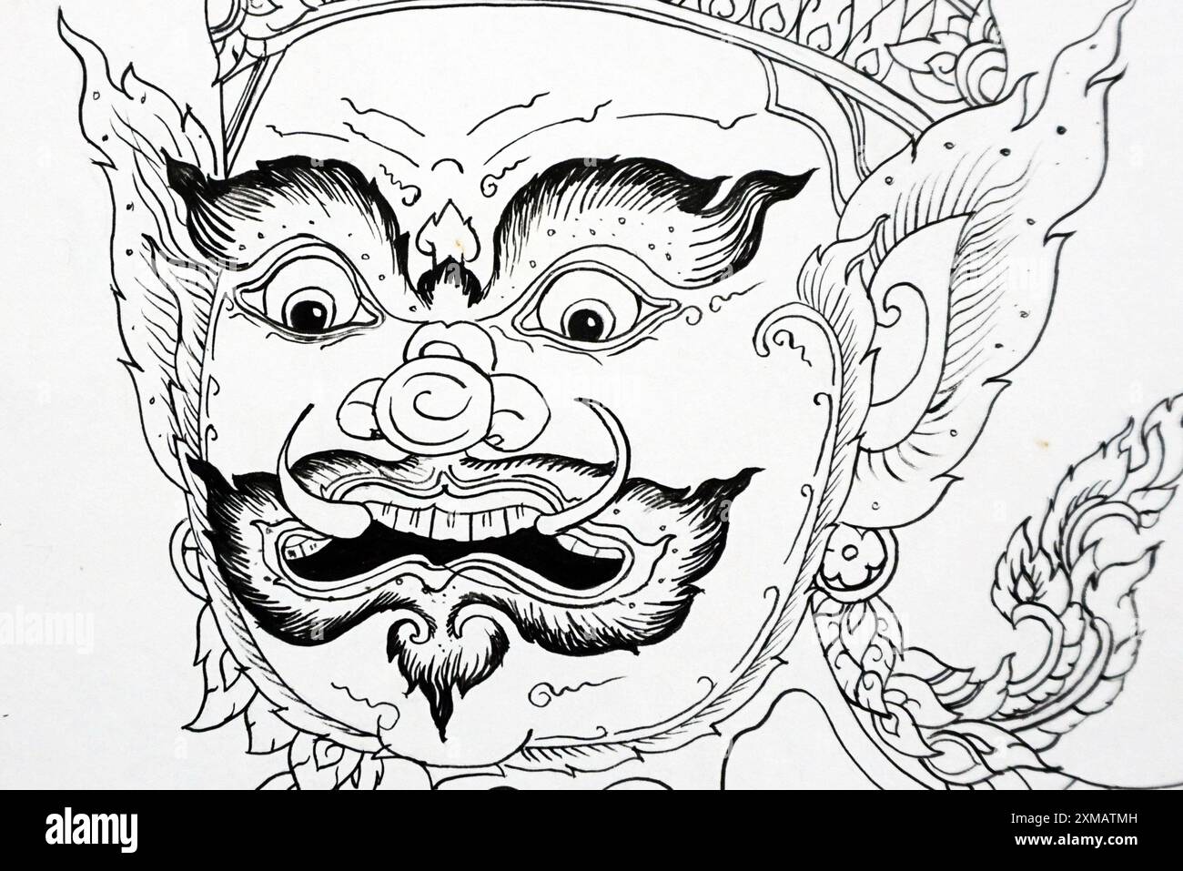 art drawing ramayana thai pattern ancient thailand Stock Photo - Alamy