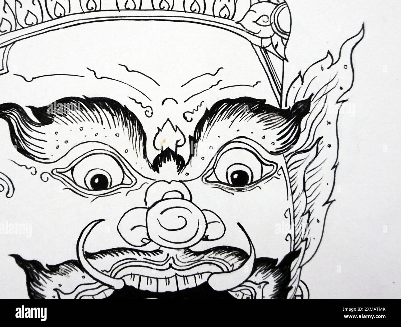 art drawing ramayana thai pattern ancient thailand Stock Photo - Alamy