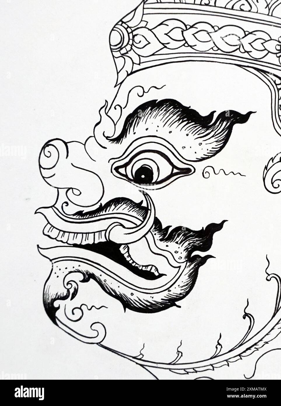 art drawing ramayana thai pattern ancient thailand Stock Photo - Alamy