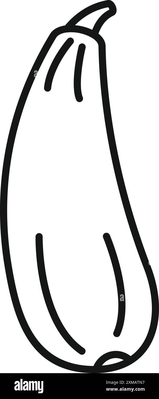 Simple line drawing of a zucchini squash, perfect for representing ...