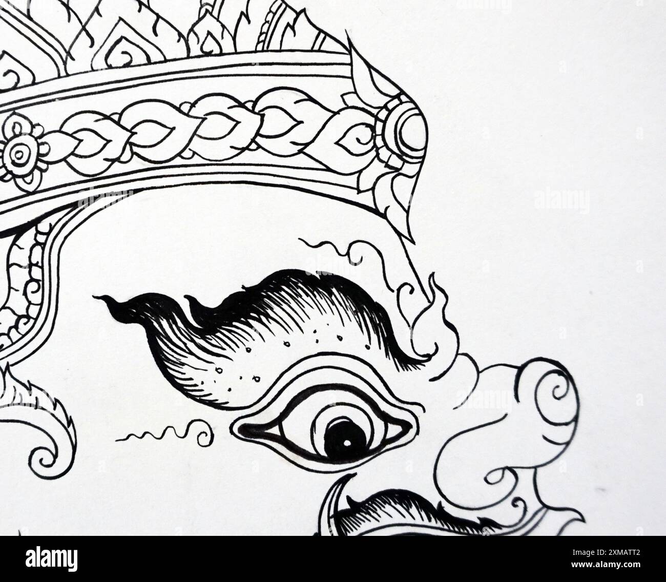 art drawing ramayana thai pattern ancient thailand Stock Photo - Alamy