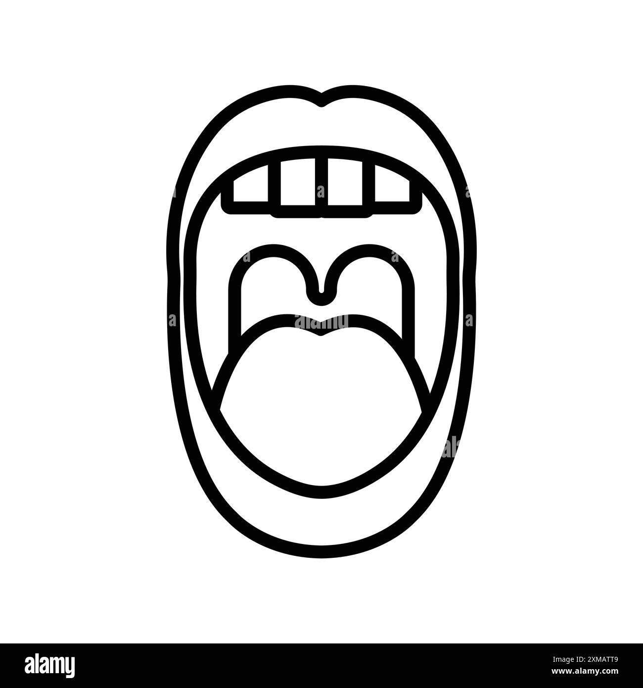 Throat oral mouth icon linear logo mark set collection in black and ...