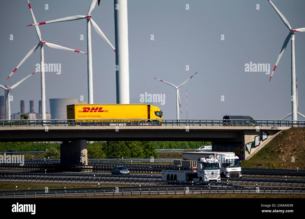 Jackerath motorway junction, A44 and A61 motorways, in the Rhenish ...