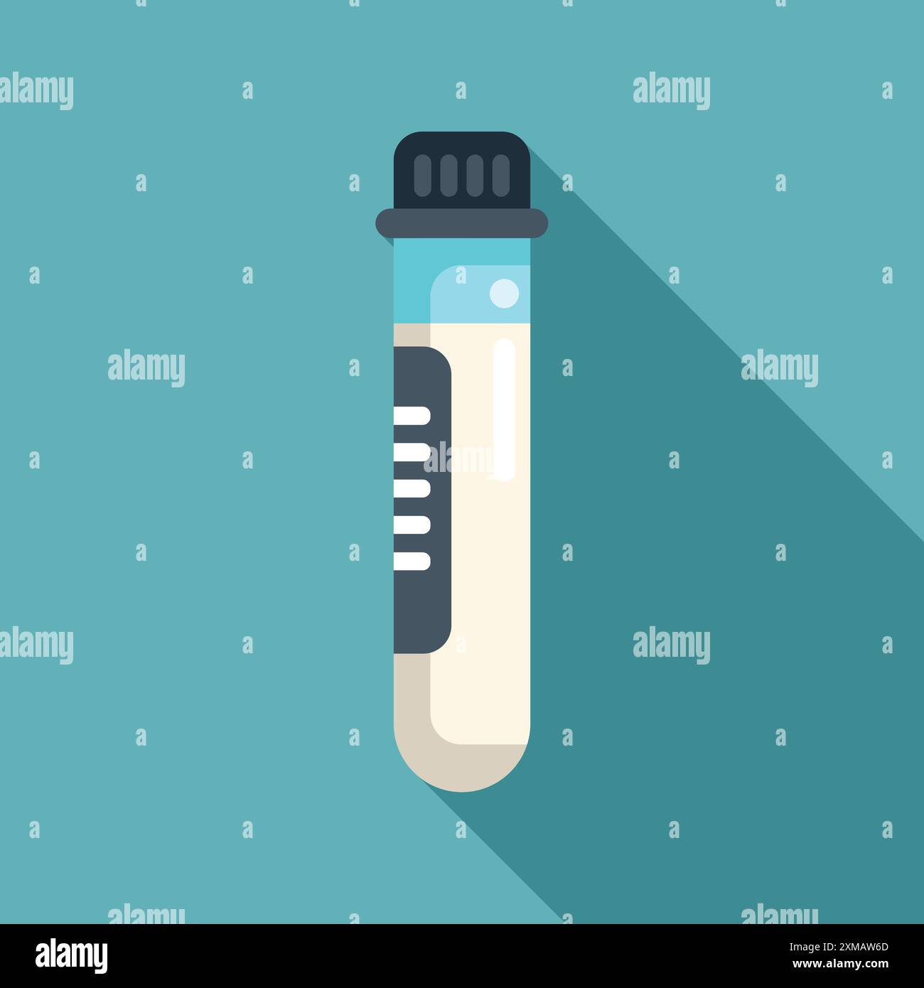 Test tube containing a sample, representing medical research and ...