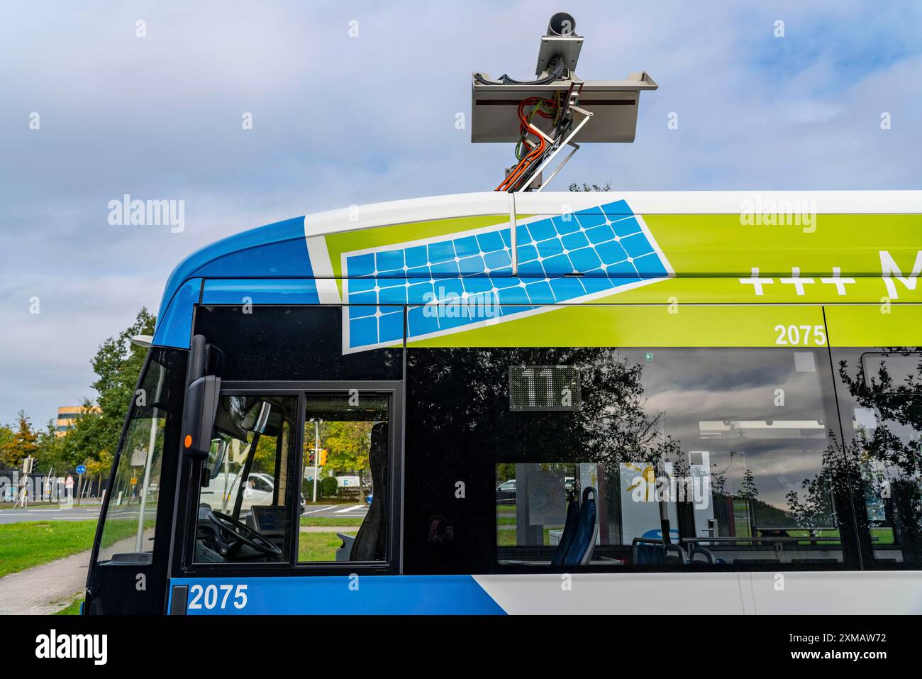 Electric bus from Stadtwerke Muenster, at a fast charging station, bus ...
