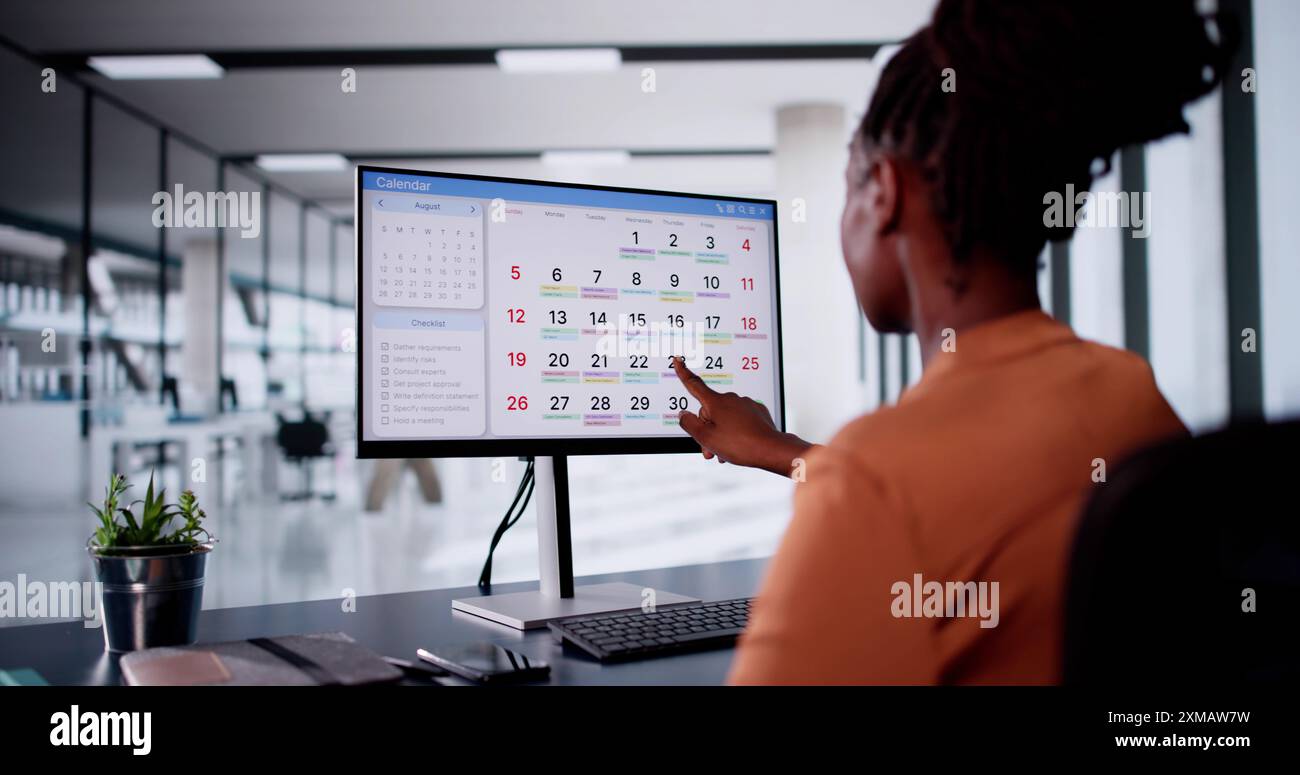 Appointment Schedule Planner And Date Calendar On Desktop Computer ...
