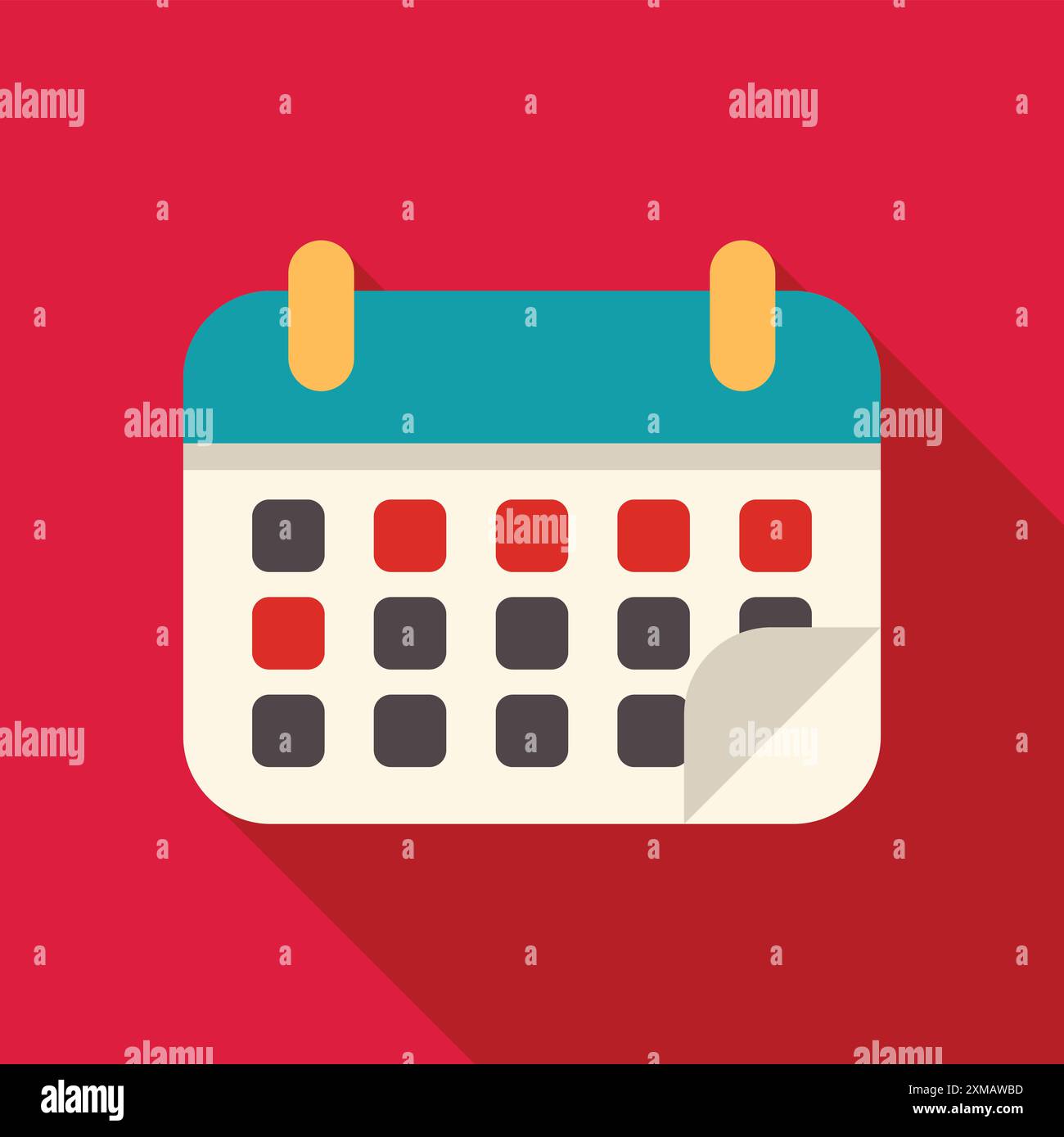 Calendar showing month date schedule with red pin mark on day of the ...