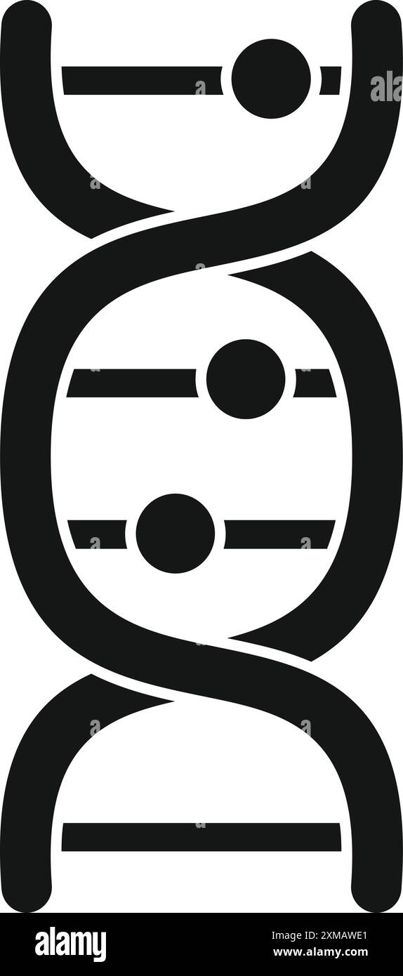 Black and white icon of a dna strand forming a double helix shape Stock ...