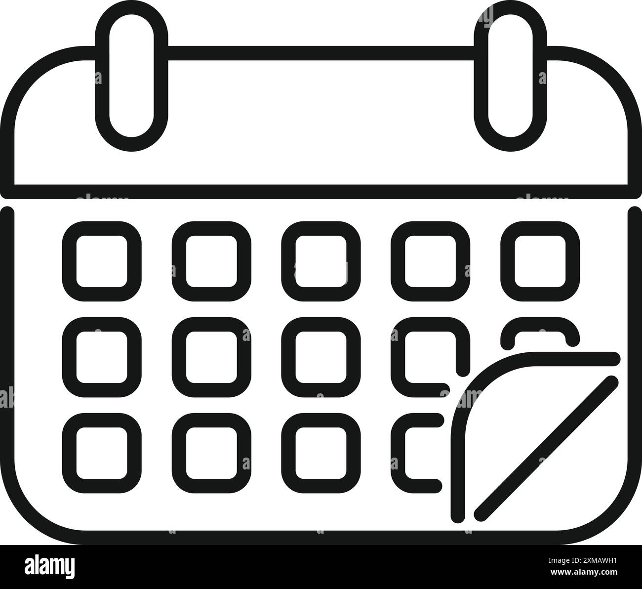 Line art icon of a wall calendar having its month changed, perfect for ...