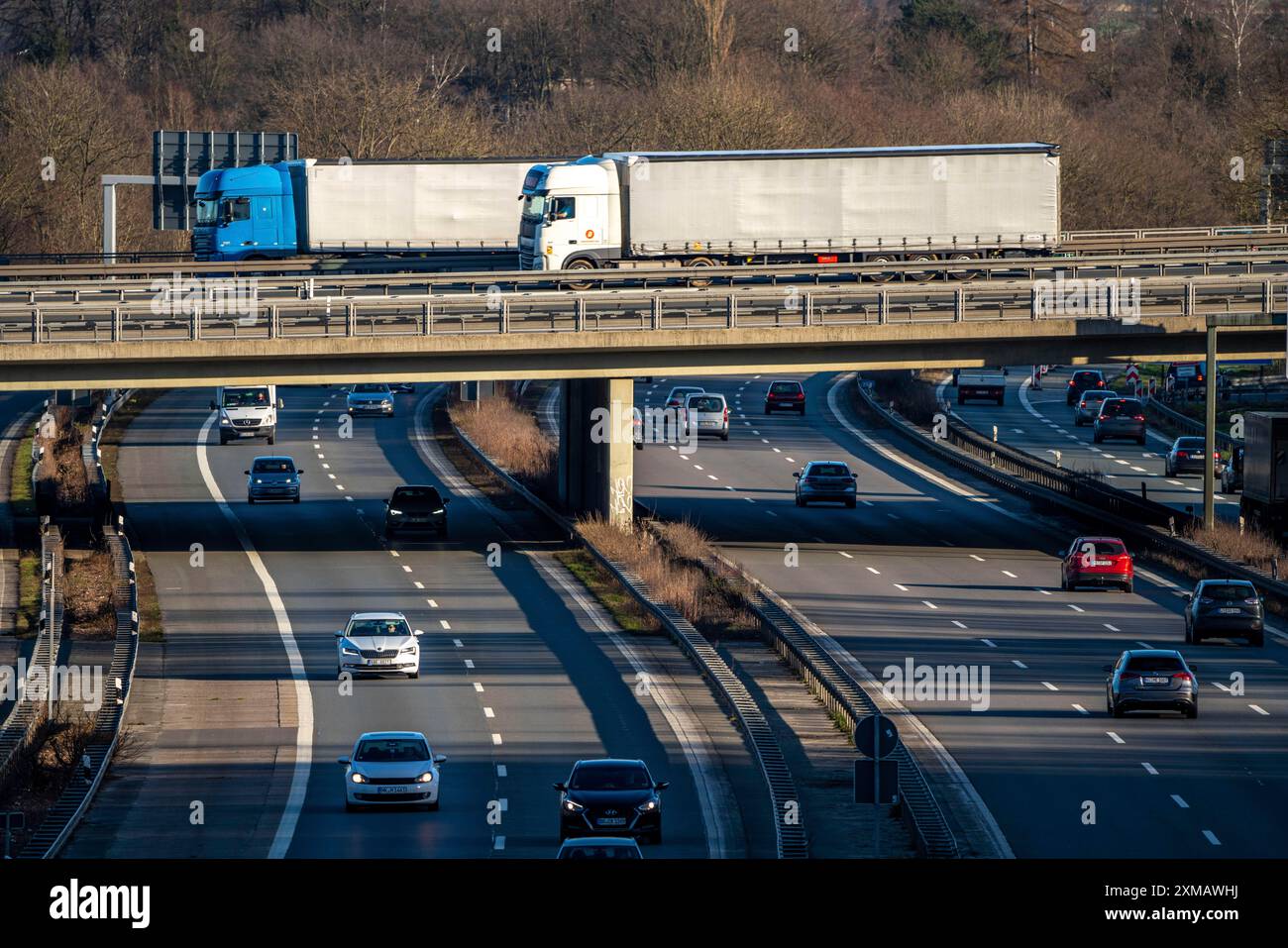 Motorway junction Westhofen, the motorway A45, Sauerlandlinie, is ...