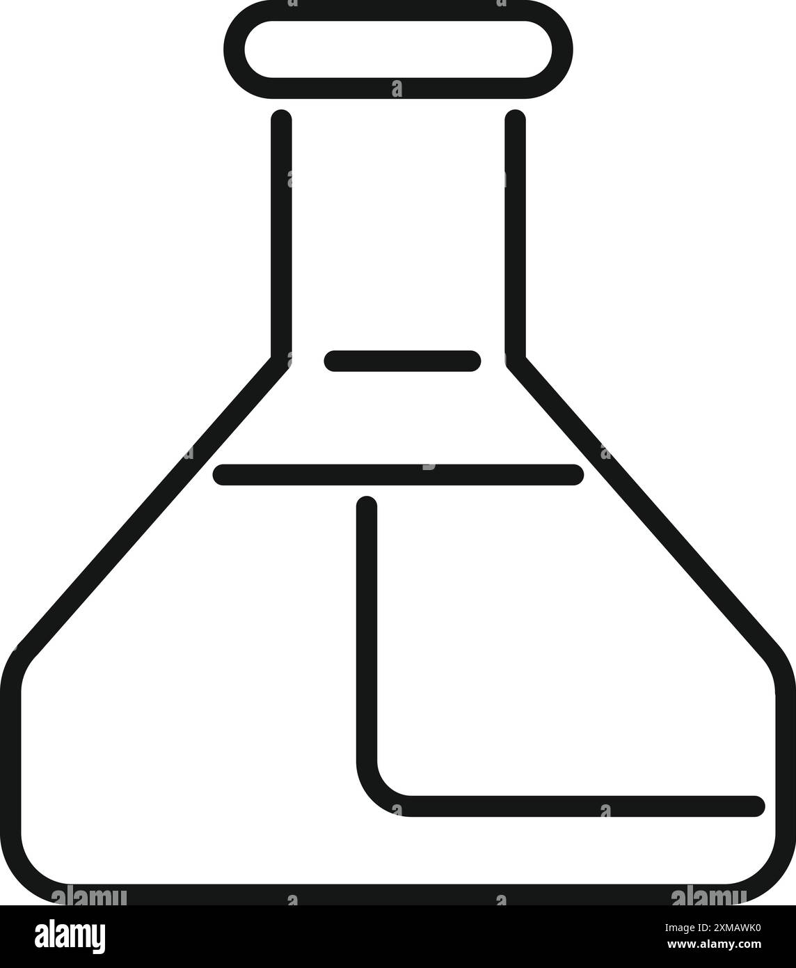 Simple line drawing of a chemical flask, often used in laboratory ...