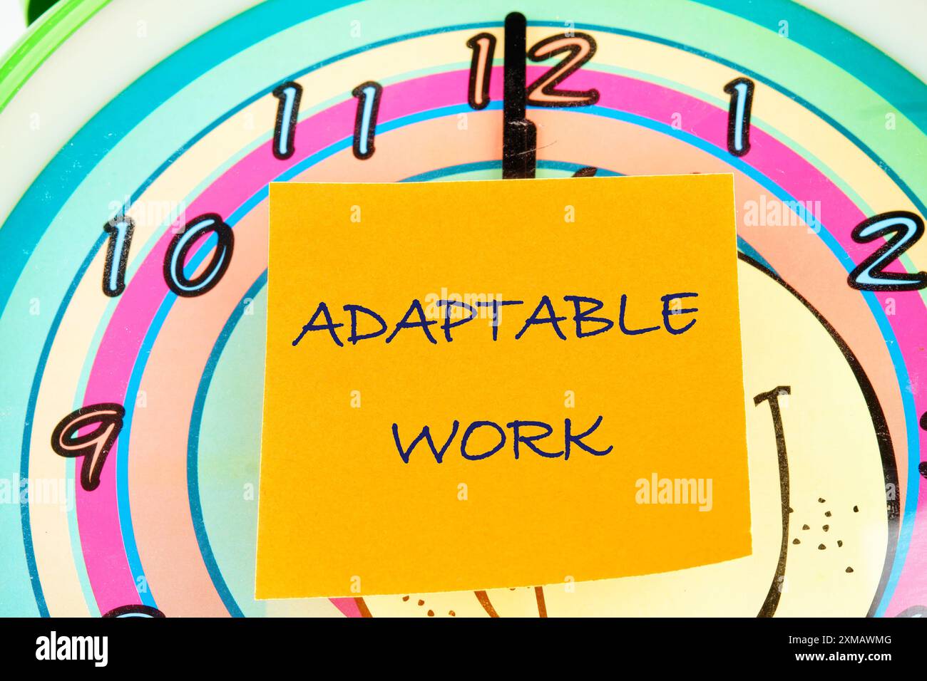 ADAPTABLE WORK symbol. Concept words ADAPTABLE WORK on a yellow sticker ...