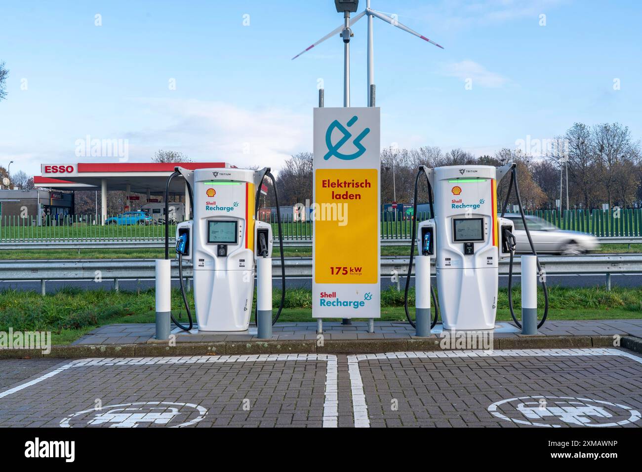 Motorway filling station, electric charging station, Power Charger ...