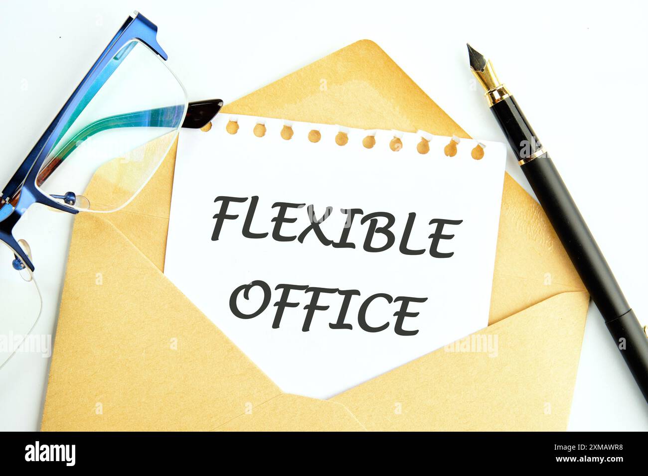 Flexible office symbol. Concept words Flexible office on a piece of ...