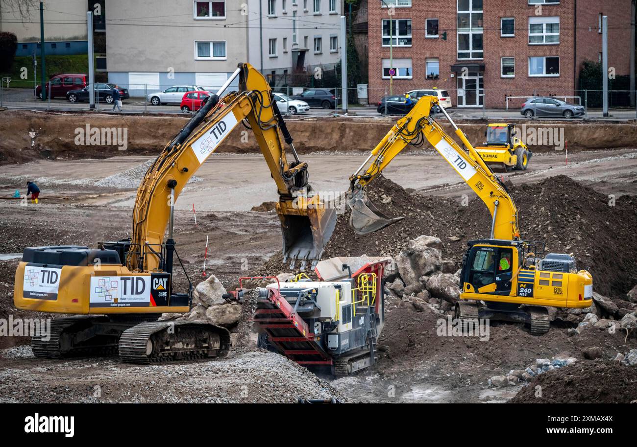 Construction site, processing of a building site, shredding of building ...