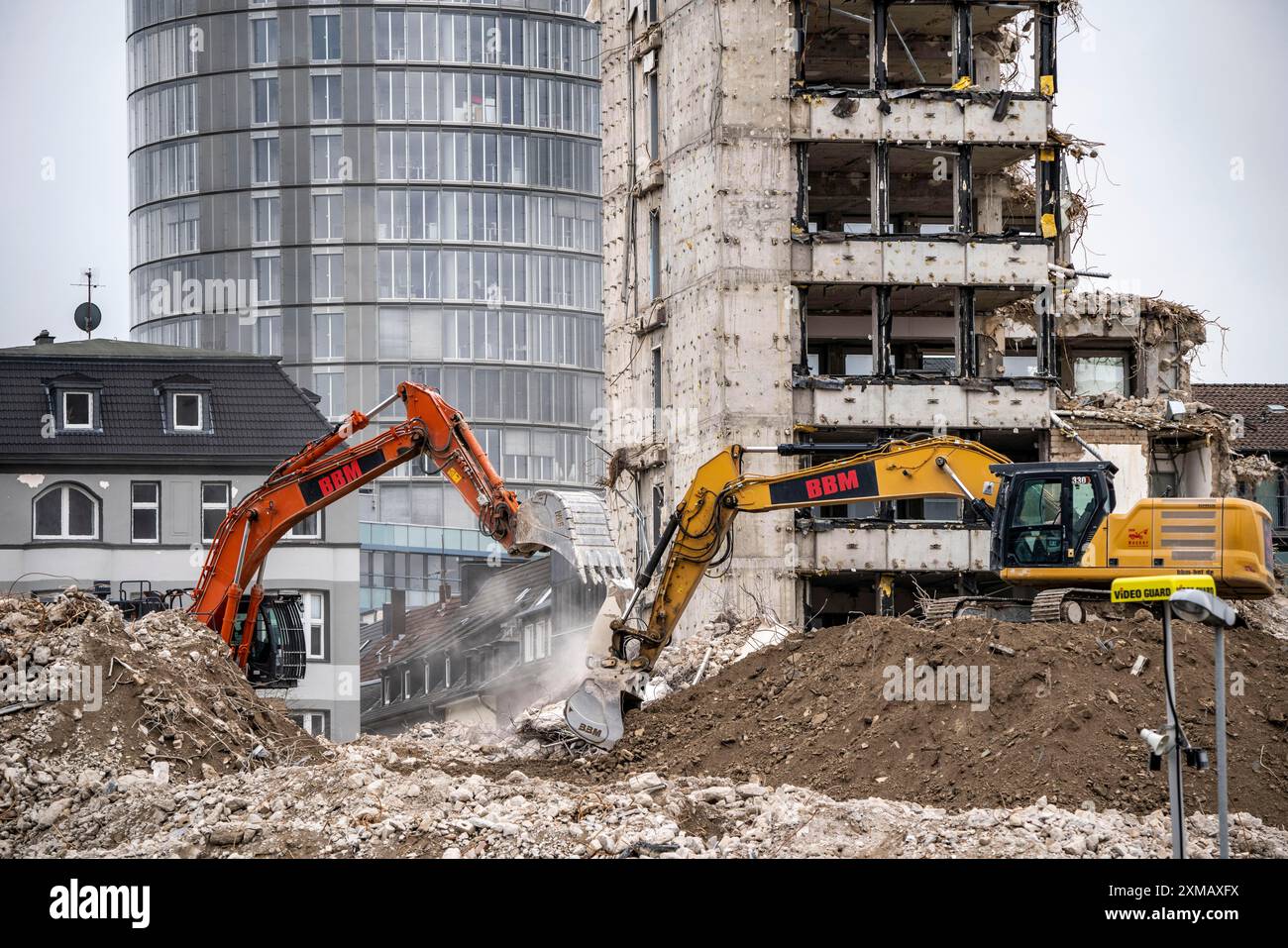 Demolition of the former RWE building complex, in the city centre, on ...