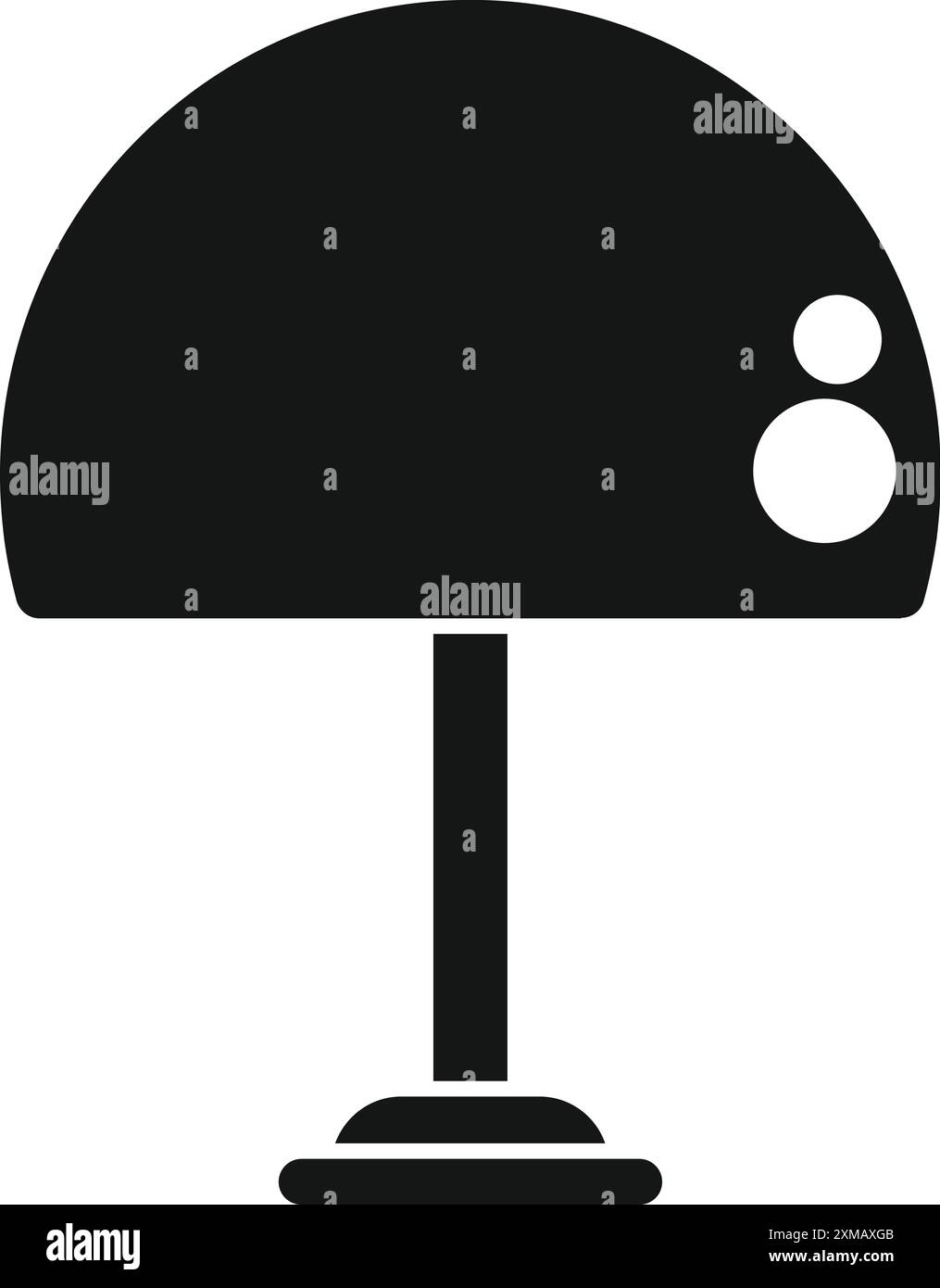 Black silhouette of a modern desk lamp standing on a single leg with a ...