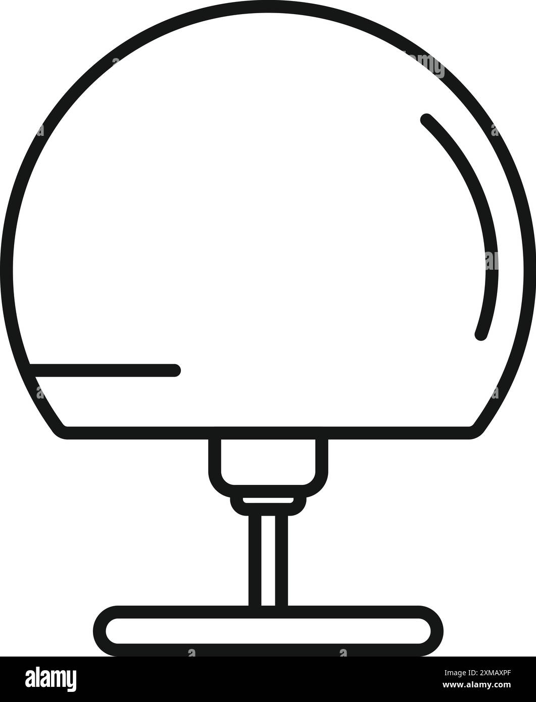 Modern desk lamp with round lampshade standing on floor icon, outline ...