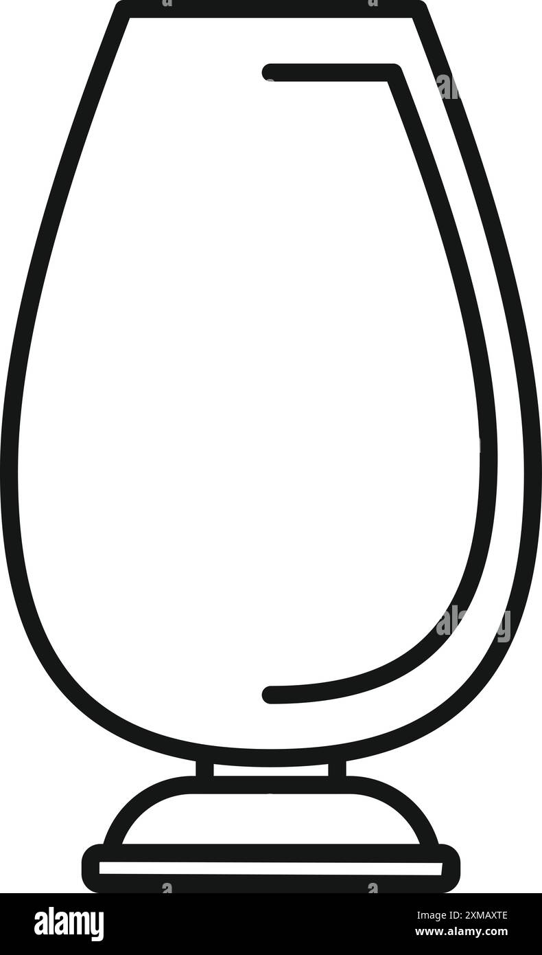 Simple line art of a snifter glass, perfect for representing spirits ...