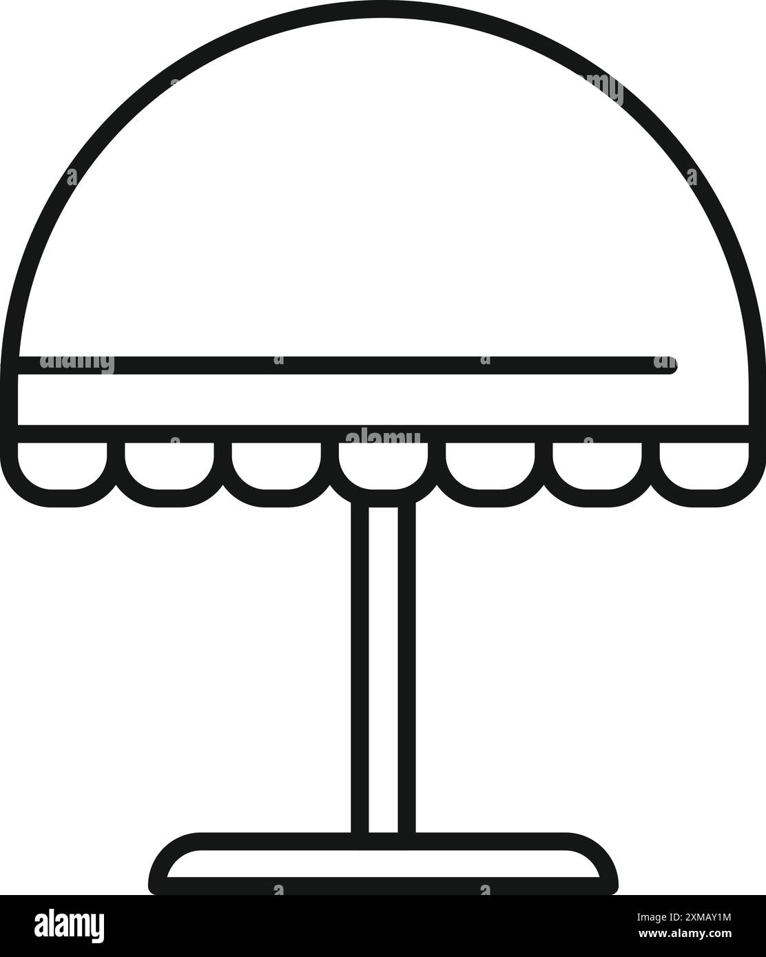 Simple line drawing of a beach umbrella providing shade on a sunny day ...