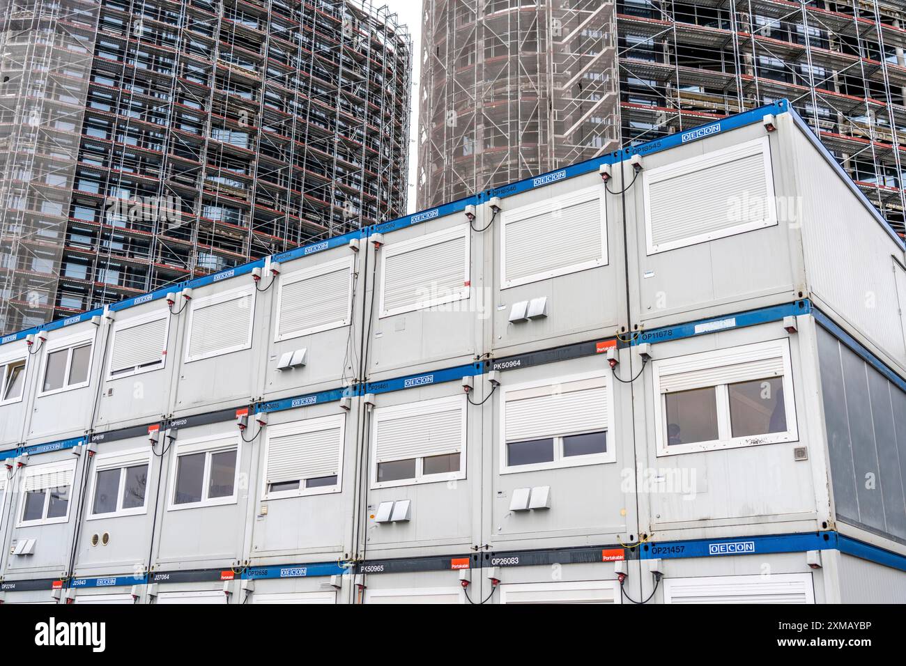 Large construction site, construction of a high-rise residential ...