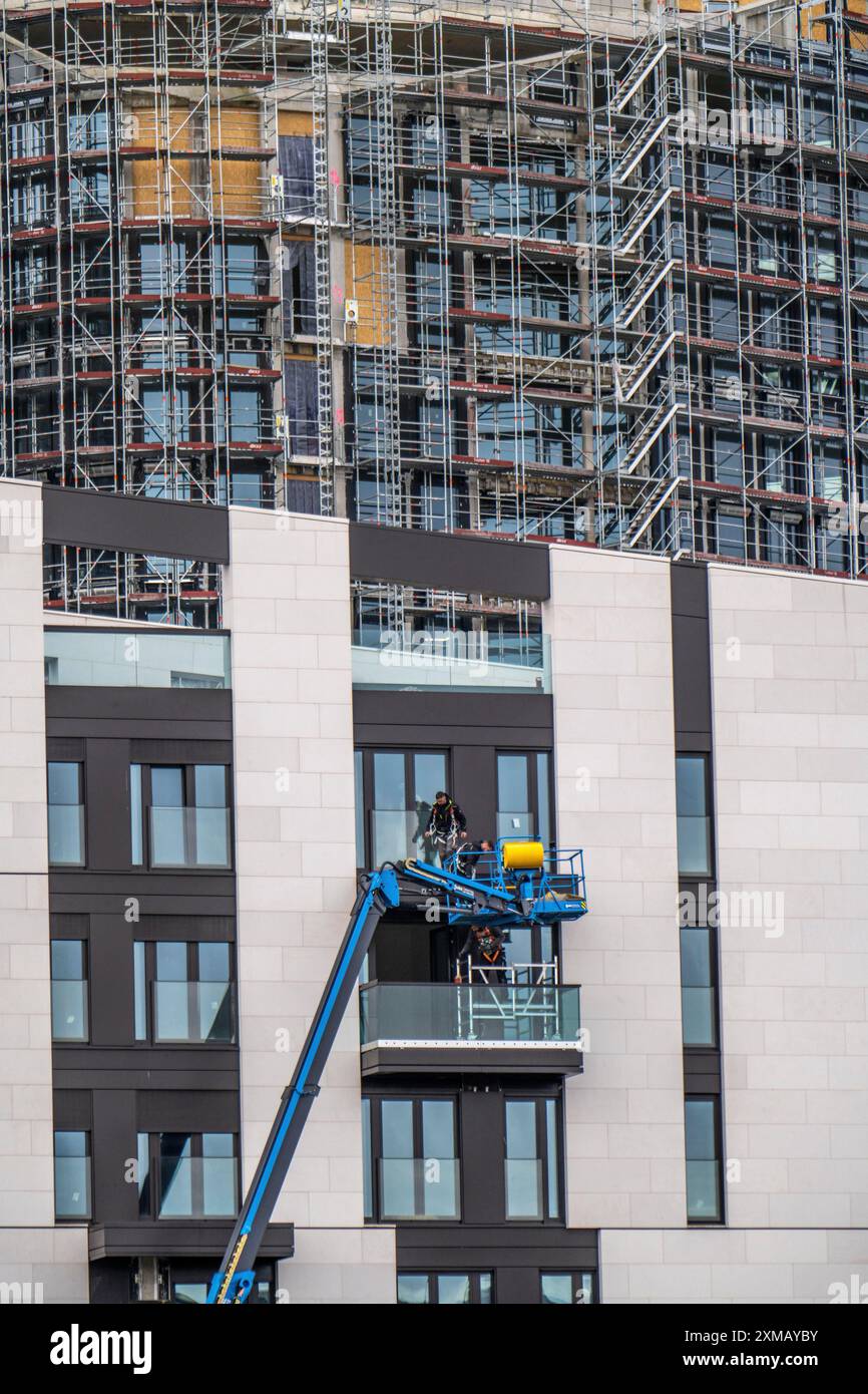 Large construction site, construction of a high-rise residential ...