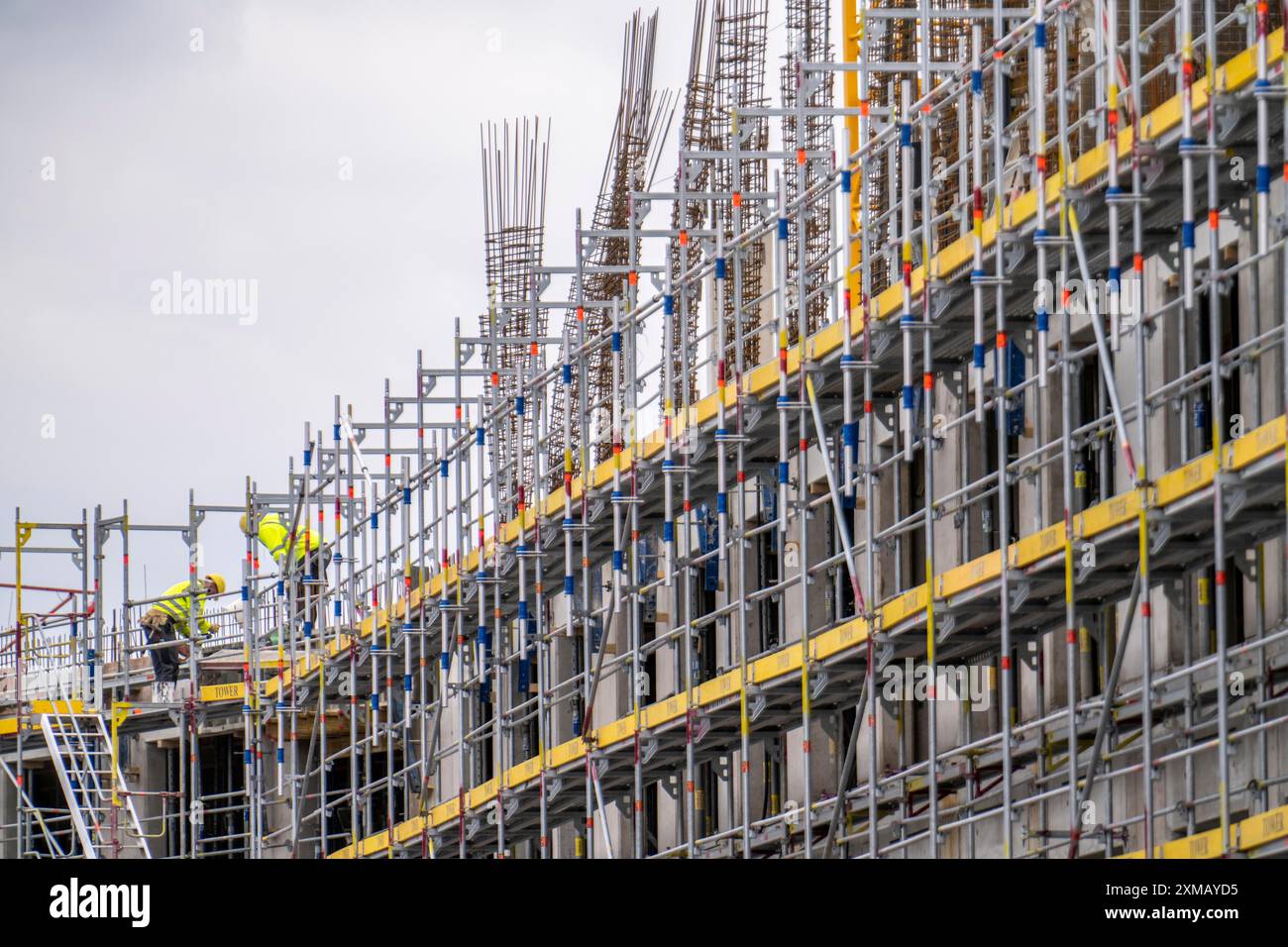 Construction site, new construction of a high-rise office building ...