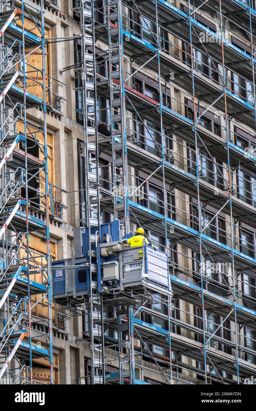 Construction site, construction site lift, new construction of a high ...