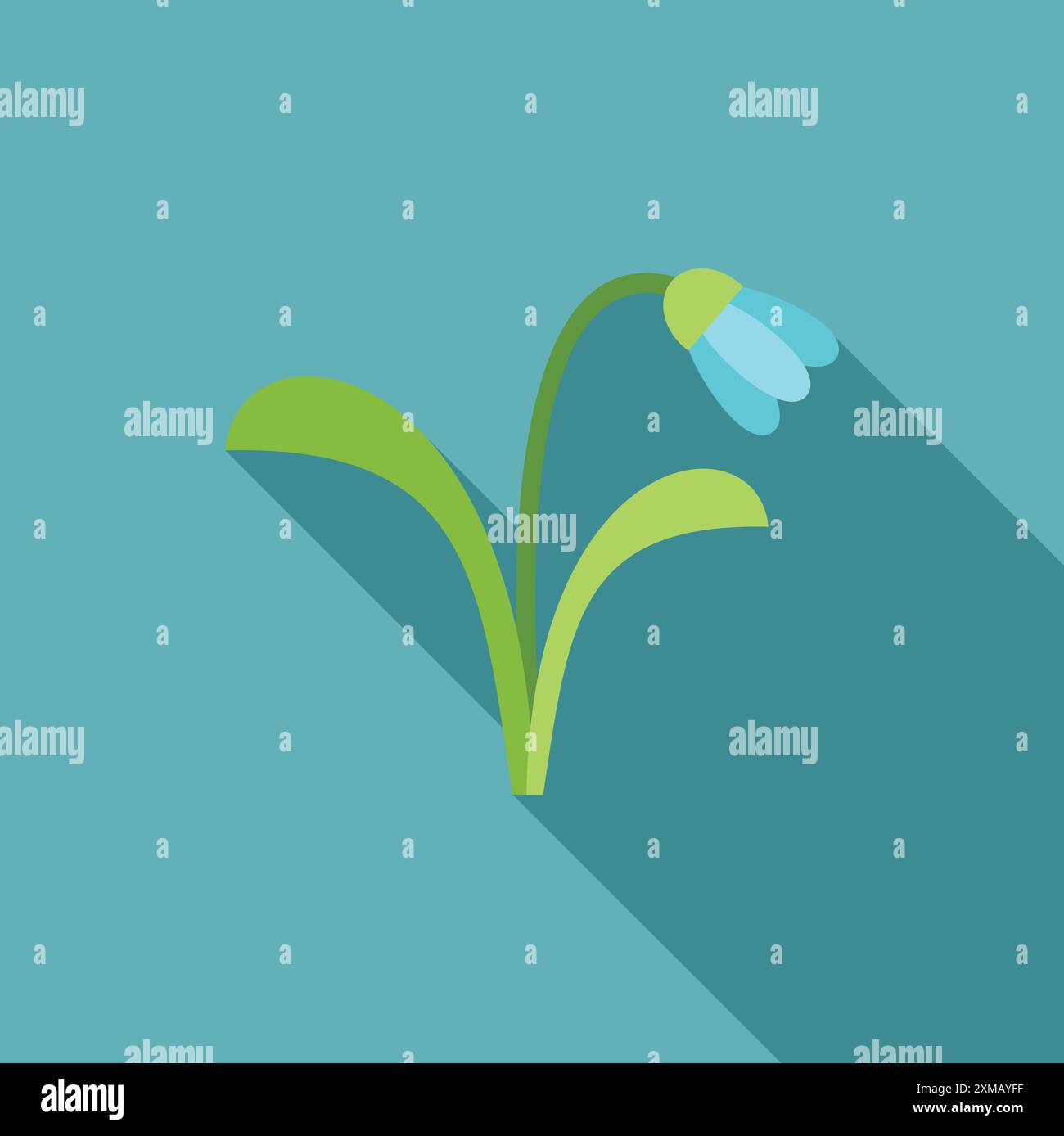 Minimalist illustration of a snowdrop flower growing, perfect for ...
