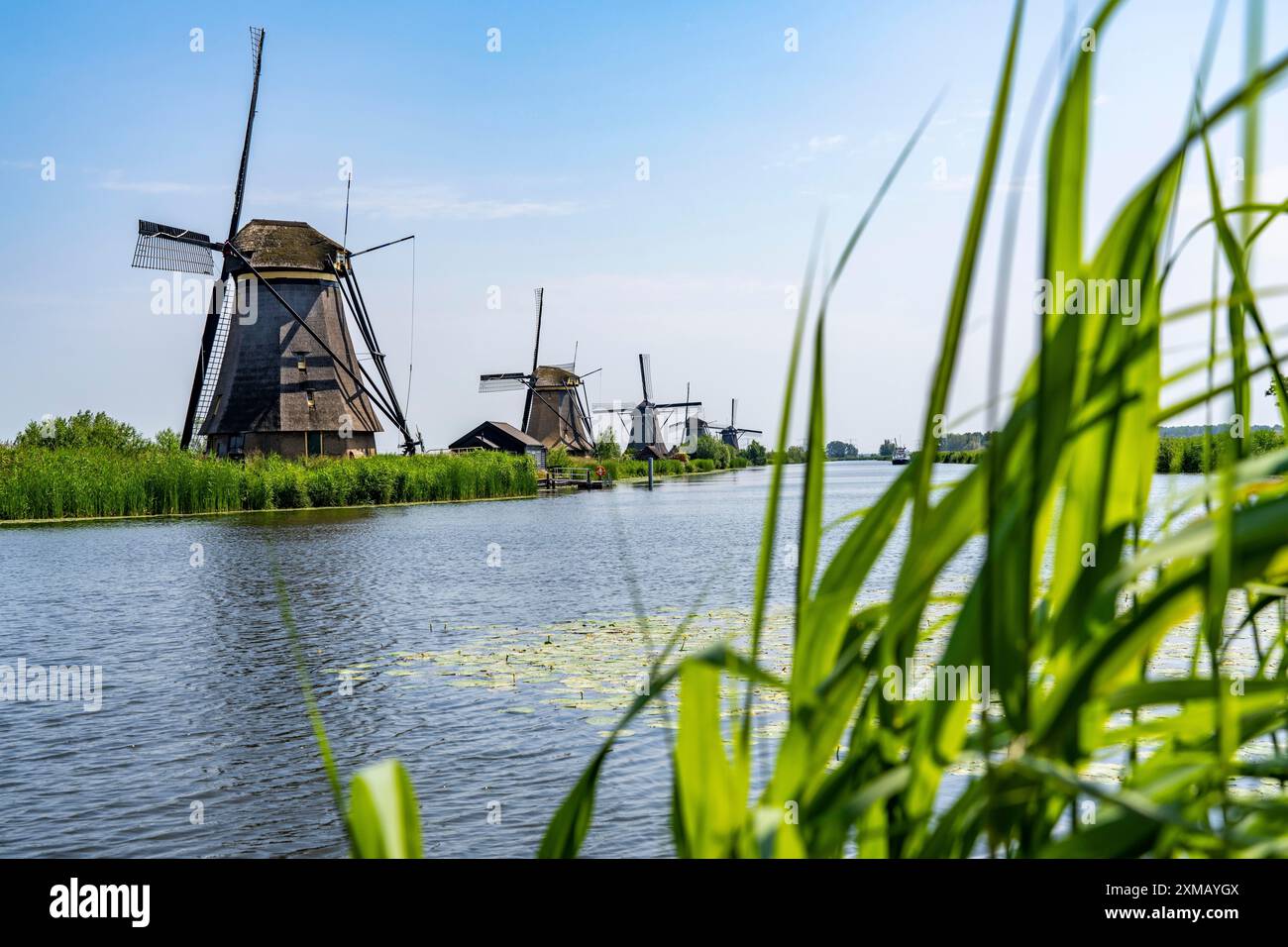 Kinderdijk, 18 windmills designed to pump water from the polders to utilise the land, one of the ...