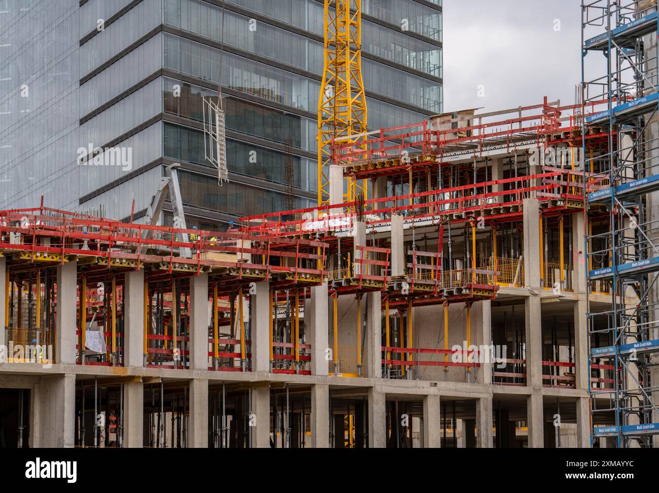 Large construction site, in Duesseldorf, Lorettoviertel, construction ...