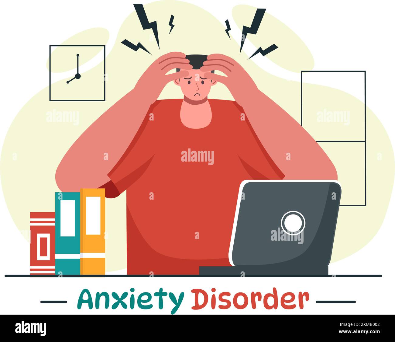 Social media anxiety man Stock Vector Images - Alamy