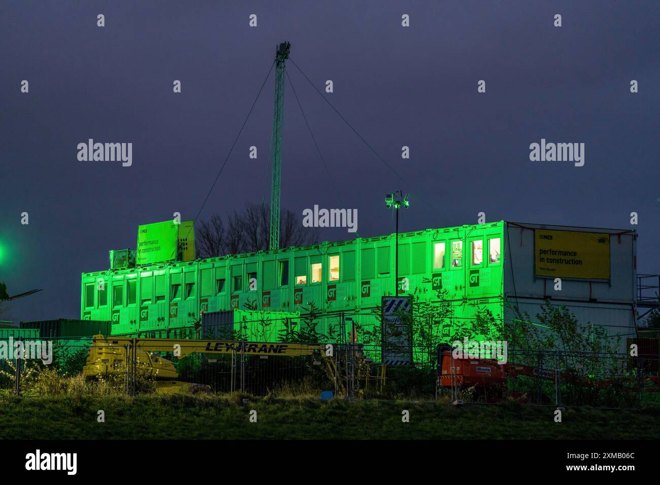 Construction site, construction container, office container, secured by ...