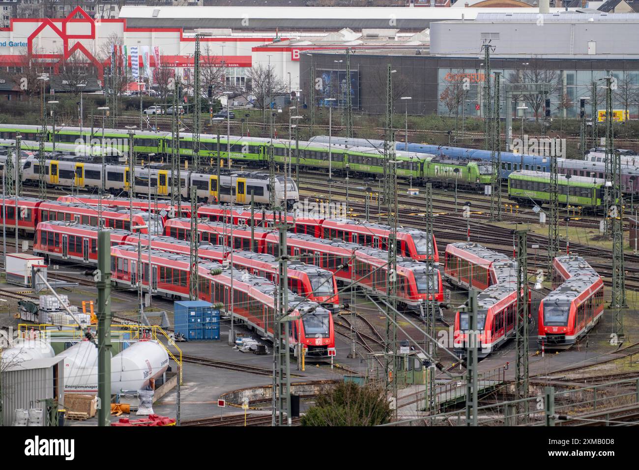 DB Regio stabling facility in Cologne Deutzerfeld, where suburban ...